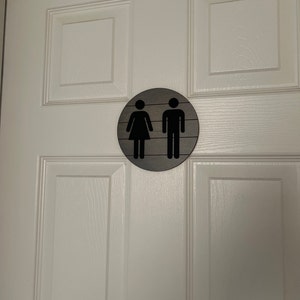 3D Restroom Shiplap Sign, Mini Bathroom Signs, Farmhouse Bathroom Decor ...