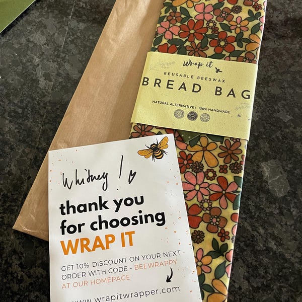 Extra Large Reusable Beeswax Food Wrap - Bread Wrap 16x16 or 20x20 ...