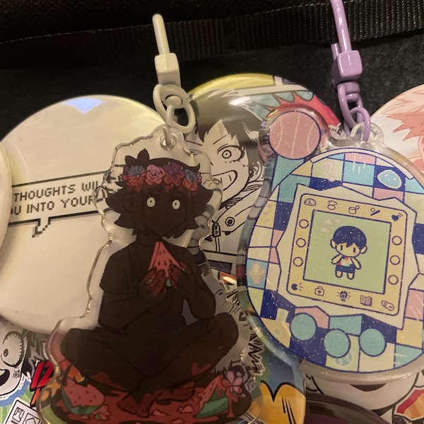 Omori Keychains - HS Basil and Stranger - Double-sided Acrylic Charms ...