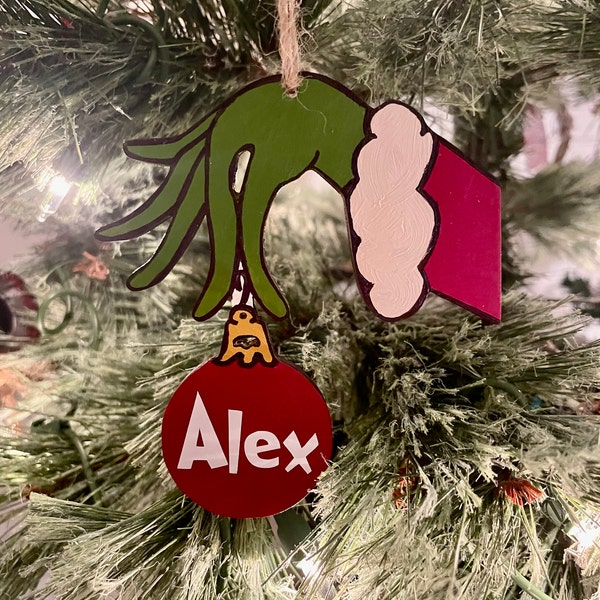 Grinch Hand-christmas Bulb Shape | Multiple Sizes | Laser Cut Shapes ...