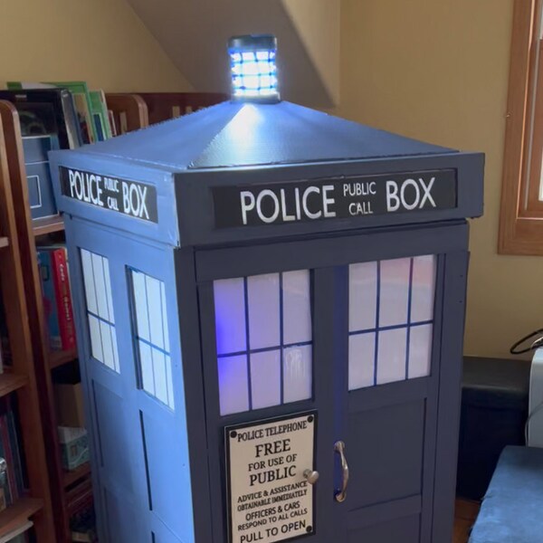 Police Public Call Box Telephone Bedroom Closet Door - Black Wall Vinyl ...