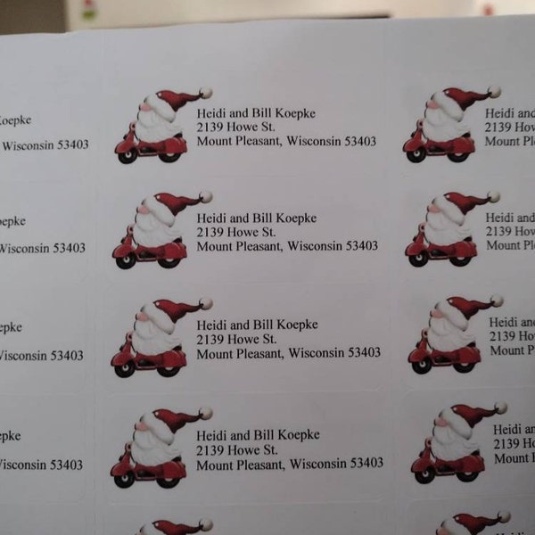 30 Personal Address Labels Christmas Gnomes (jx 724) - Etsy
