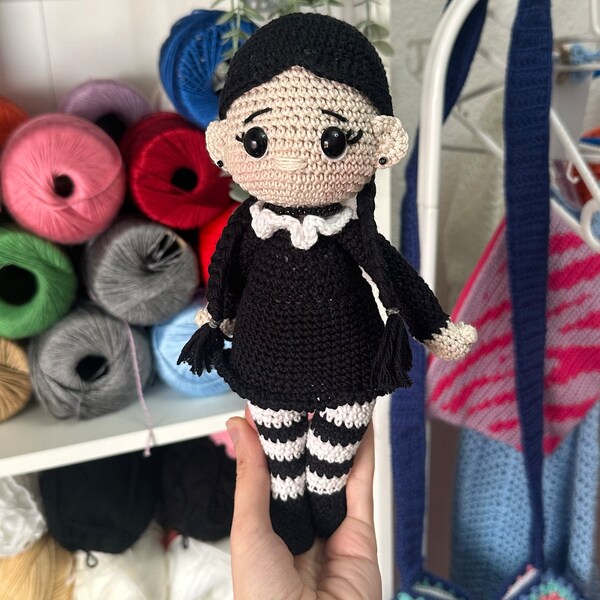 Crochet Pattern Merlina Wednesday Addams Amigurumi PDF Tutorial - Etsy