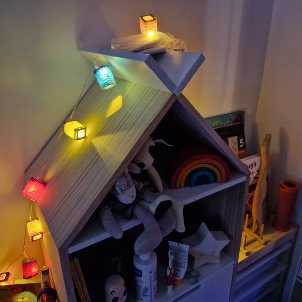 Squared Multi Color String Lights Japanese Paper Lantern Fairy Lights ...