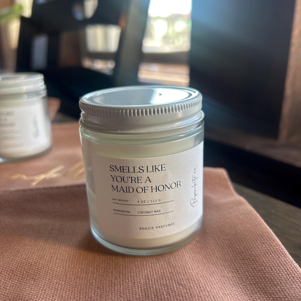 Maid of Honor Proposal Candle, Smells Like You're A MOH, Custom Wedding ...