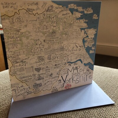 Hand Drawn Map of the South West Coast Path, Devon, Cornwall, Somerset ...