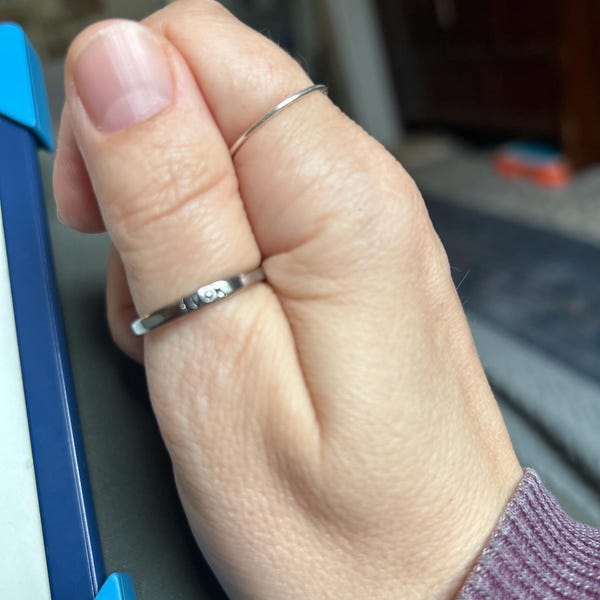 Twin Flame Rings, Adjustable Metal Stamped Ring Pair, Best Friend Rings ...