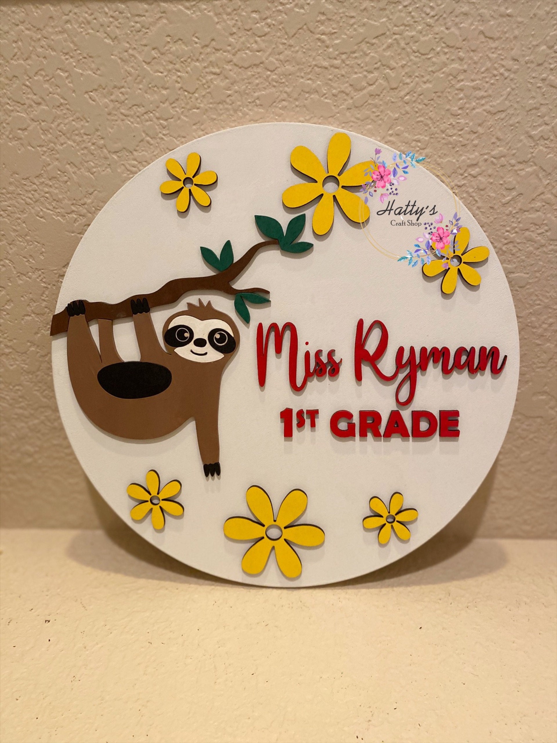 SLOTH Round Name Sign SVG Digital File for Laser Cricut | Etsy