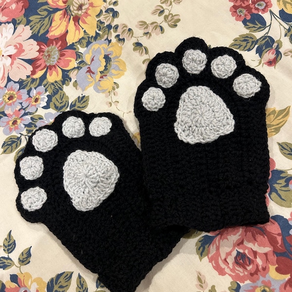 PDF Crochet Cat Paw Fingerless Gloves, Beginner-friendly Crochet ...