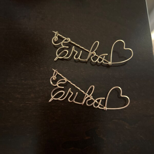 Wire Name Pin 14K Rose Gold Fill Name Jewelry Personalized Name Pin ...