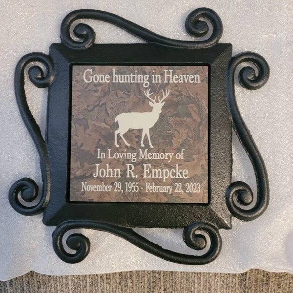 Personalized Hunting in Heaven Memorial Garden Stake, Deer Plaque ...