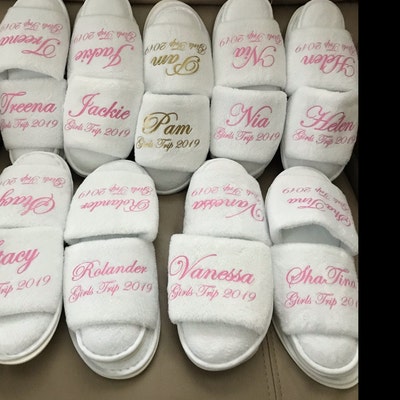 Personalized Slippers Monogrammed Slippers Custom Slippers Bridesmaid ...