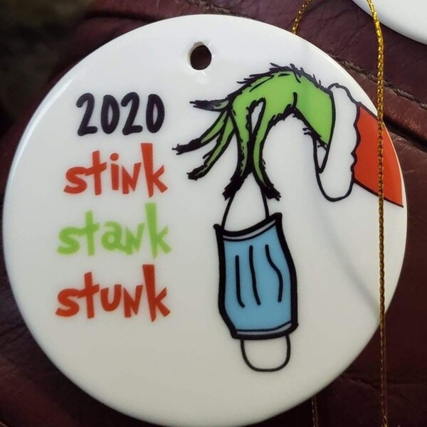 Grinch Hand Christmas Ornament, COVID Grinch, Grinch Ornament, COVID ...