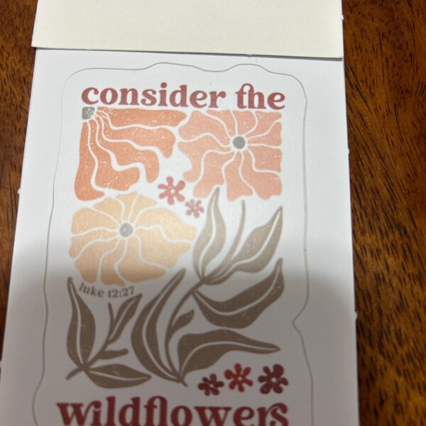 Consider the Wildflowers Sticker Retro Flowers Christian Vinyl Sticker ...