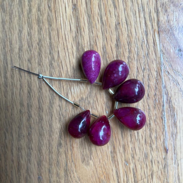 Natural Ruby Plain Teardrop Beads Smooth Tear Drop Briolettes Gemstone ...