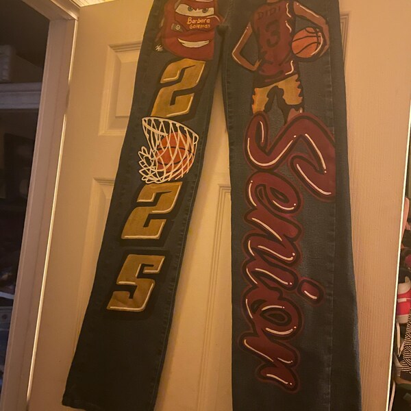 Custom Senior Pants – Hand-painted Graduation Jeans – Class of 2026 ...