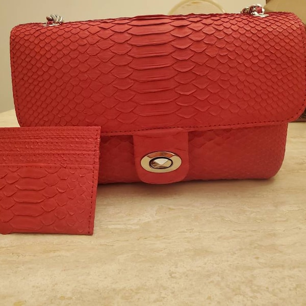 Top Handle Black Classy Genuine Python Skin Big Bag Exotic Leather Bags ...