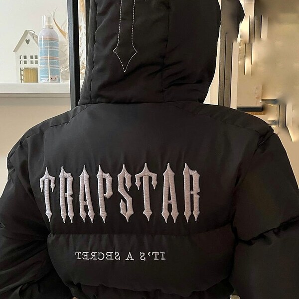 Trapstar Decoded Hooded Puffer Jacket in Grey - Etsy Canada