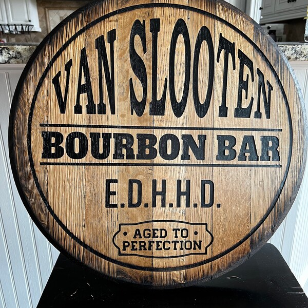 Bourbon Barrel Bar Sign - Personalized Name and Date - Authentic KY ...
