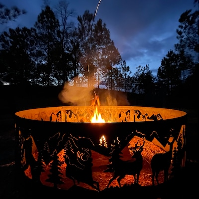 Personalized Retro Camper Fire Pit Ring Heavy Duty Camping - Etsy