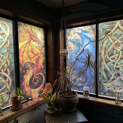 Azure Dragon Stained Glass Window Azure Dragon Window Film Azure Dragon ...