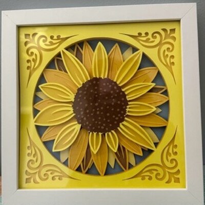 Sunflower Shadow Box SVG Layered Sunflower Cut File - Etsy