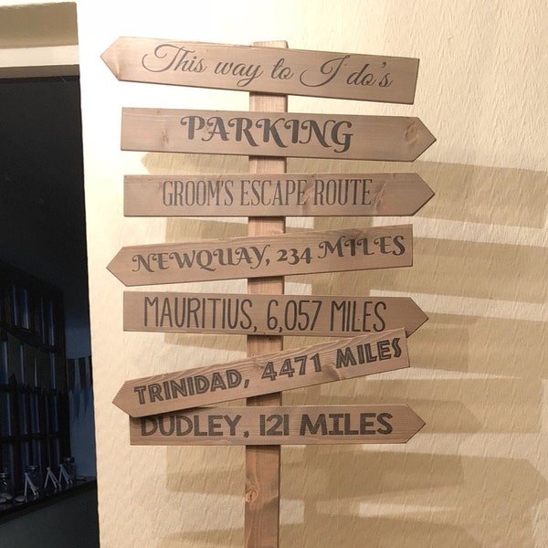 Personalised Wedding Signpost, Rustic Sign, Crate Direction Sign Post ...