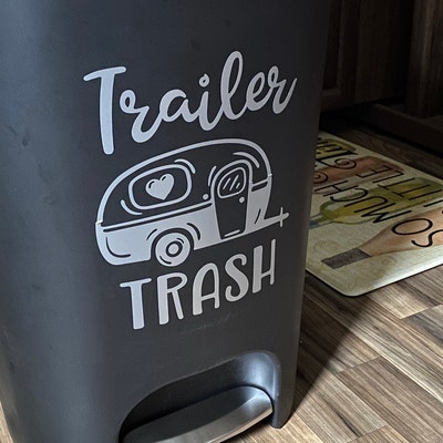 Trailer Trash Vinyl Camper Decal Camping Trash Can Decal Cute RV Decal ...