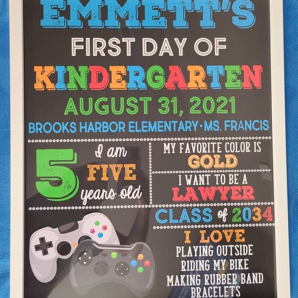 First Day of School Sign, Video Game First Day of School Sign, Back to ...