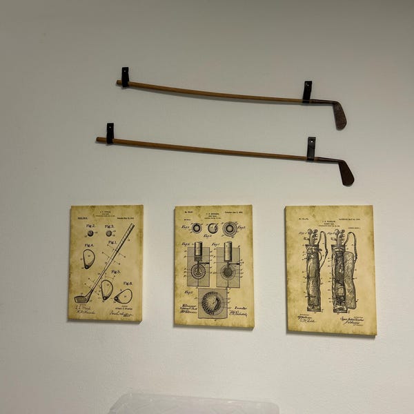 Leather Golf Club Wall Hanger, Golf Club Holder, Golf Club Rack, Stand ...