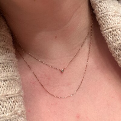 Gold Chain Necklace, Solid Gold Chain, Tiny Gold Chain, Dainty Gold ...