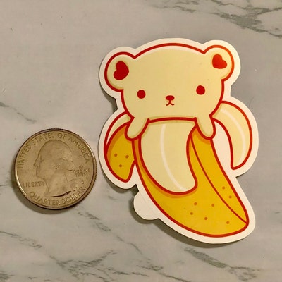 Waving Deerfish Cute Sticker Waterproof Laminated Kawaii Glossy Sticker ...