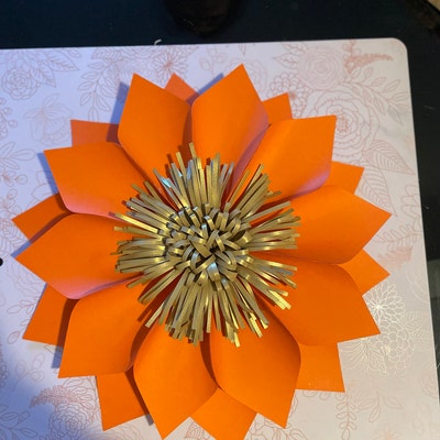 Flower Template 5 Paper Flower PDF SVG DXF Png Silhouette Studio for ...