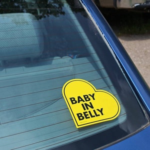 BABY in BELLY STICKER for Car Window. Pregnant on Board Driver. Bump on ...