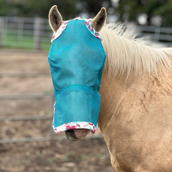 Custom Horse Fly Mask - Size Medium - Dark Forest Green Mesh W/ Bib ...