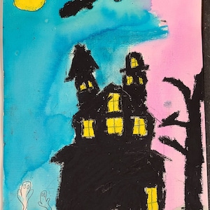 Spooky House Halloween Art Lesson by Art Teacher in LA Art Lesson Plans ...