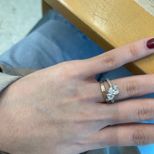 Mia Birthstone Ring Gold, Rose Gold or Silver Beaded Gemstone Ring Minimalist Birthstone Jewelry ...