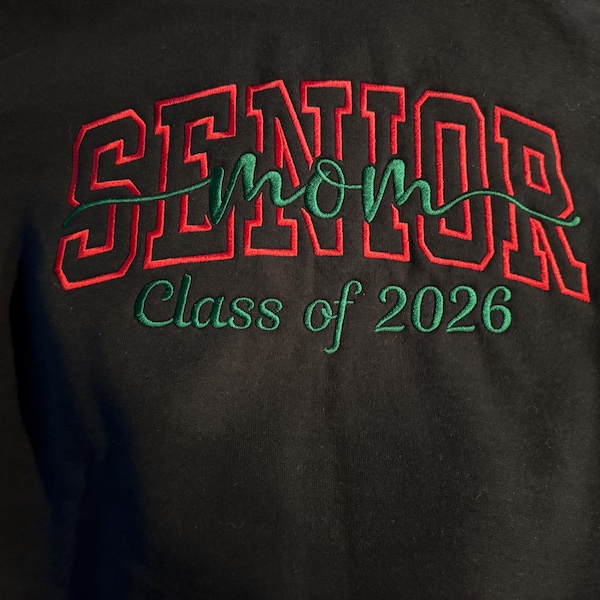 Embroidered Senior Mom Sweatshirt, Custom Senior Mom Hoodie, Class of ...