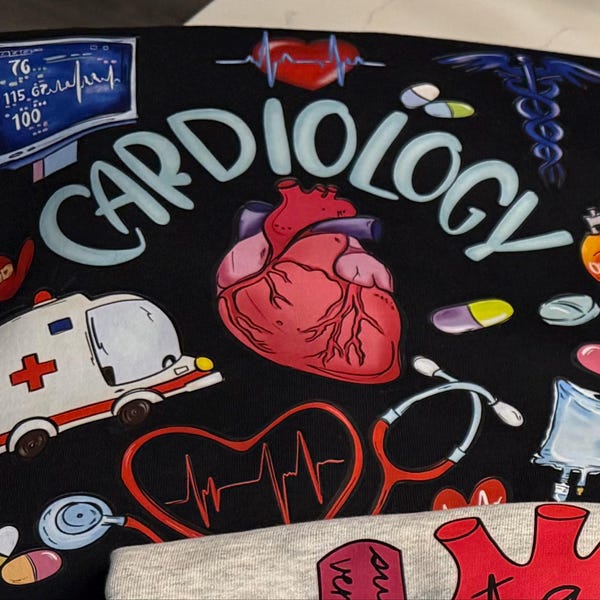 Cardiology Sublimation Design PNG, Anatomy Heart, Hand Drawn Digital ...
