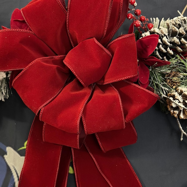Royal Blue Tree Topper Bow 14 Wide INDOOR OUTDOOR Blue Christmas Wreath ...