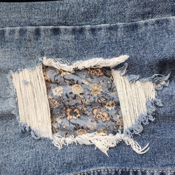Anna Blue Floral Patch, Iron on Patches for Jeans, Easy to Apply Patch ...