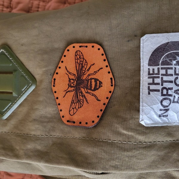 Honey Bee Patch, Vintage Style Leather Patch Outdoor Gift Bee Patch ...