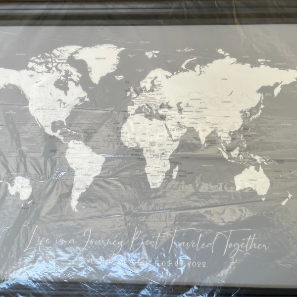 Personalized Traveler Gift Couples Map, Unframed Anniversary US Where ...