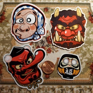 Kitsune yako fox Yokai Sticker | Etsy