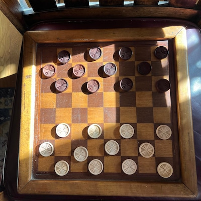 26 Pack 1.25 Wood Stacking Checkers Finished in Clear and Walnut ...