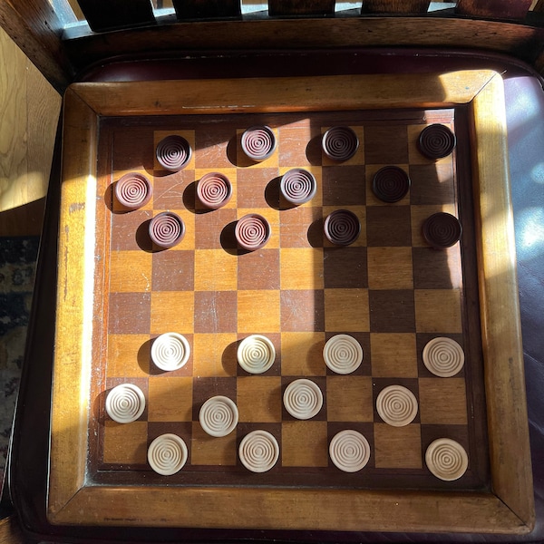 26 Pack 1.25" Wood Stacking Checkers Finished in Clear and Walnut ...