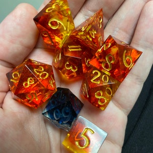 Celestial Crystal Dice Set for Dnd 7 Piece Sharp Edge Resin - Etsy