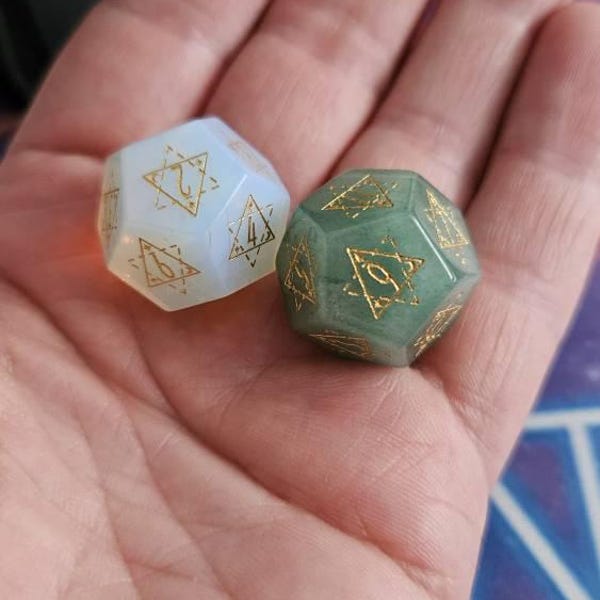 Green Jade DND Dice Set, Aventurine Sharp Edge D&D Dice Set, Dungeons ...