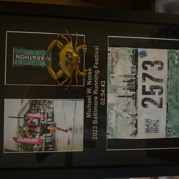 Personalized 3 in 1 Shadow Box Display for Marathons and Triathlons - Etsy