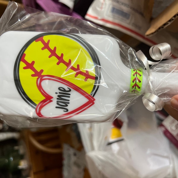 Softball Sports Brush Heart- Personalized! - Etsy